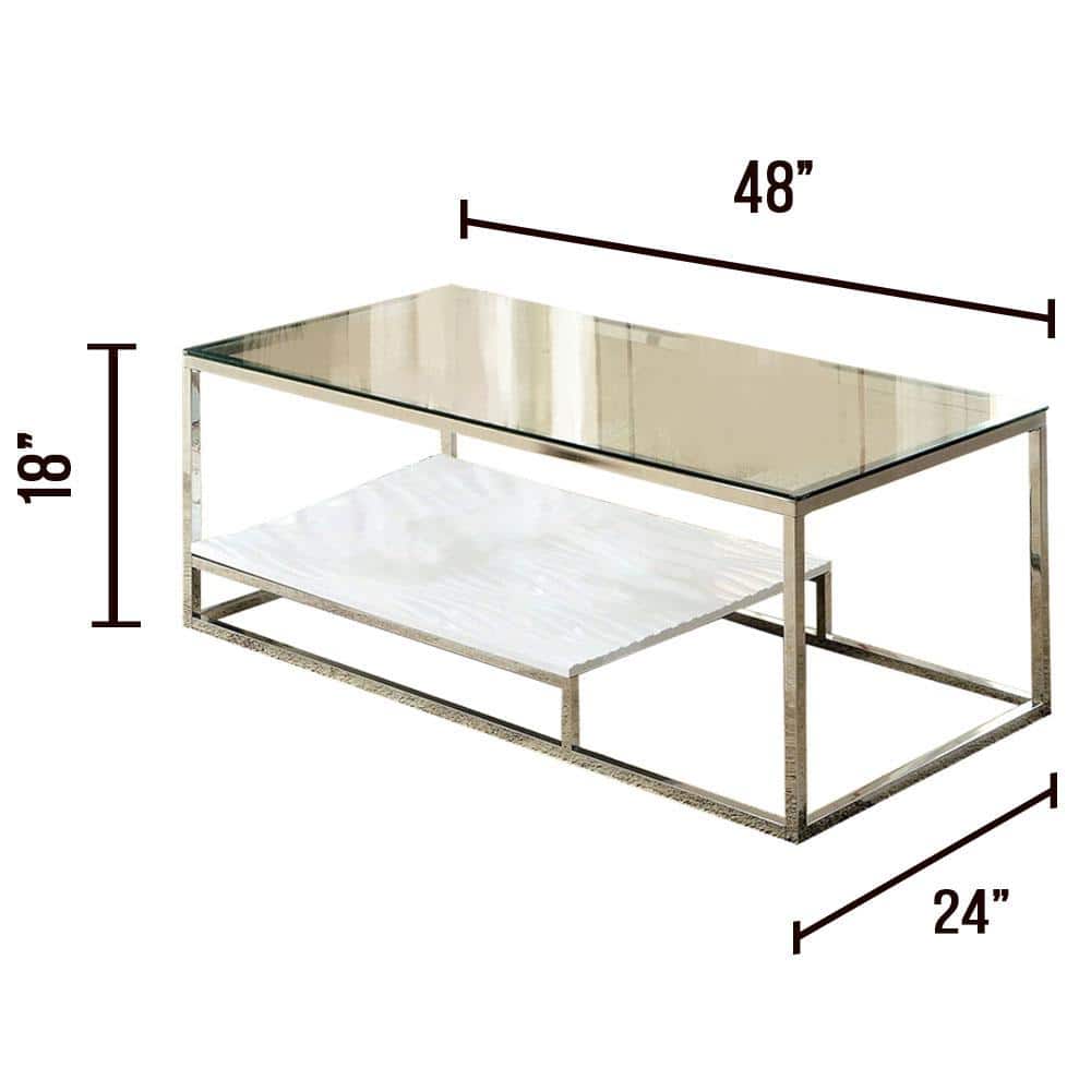 William's Home Furnishing VendI 48 in. White/Bronze/Clear Large ...