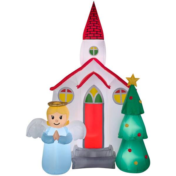 Gemmy 7.5 ft. H Airblown Church G-11756 - The Home Depot