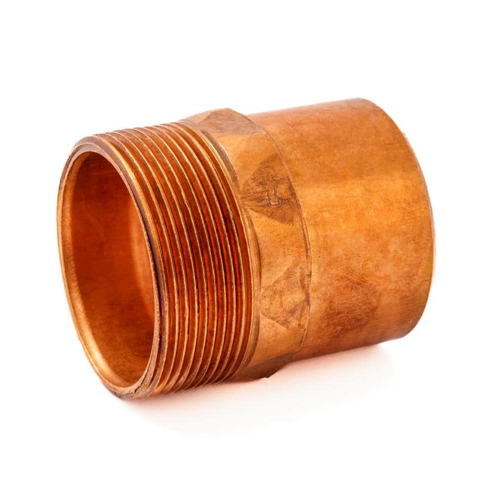 Everbilt 2 in. Copper Pressure Cup x MPT Male Adapter Fitting W 01187EB ...