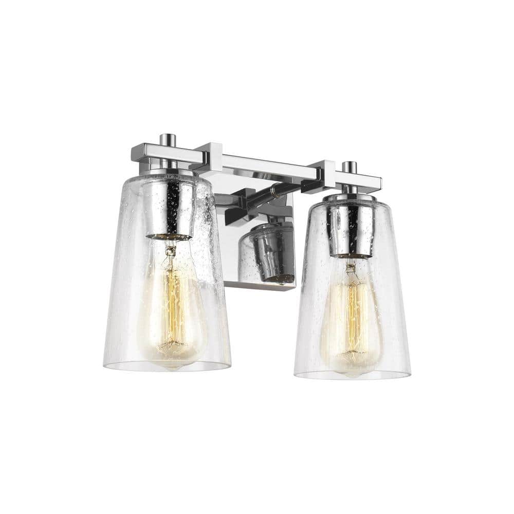 Generation Lighting Mercer 2-Light Modern Chrome Bathroom Vanity Light ...
