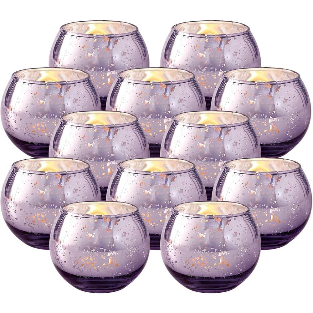 Purple Glass Votive Candle Holder 12-Pack Z0CYC5BM5Q - The Home Depot