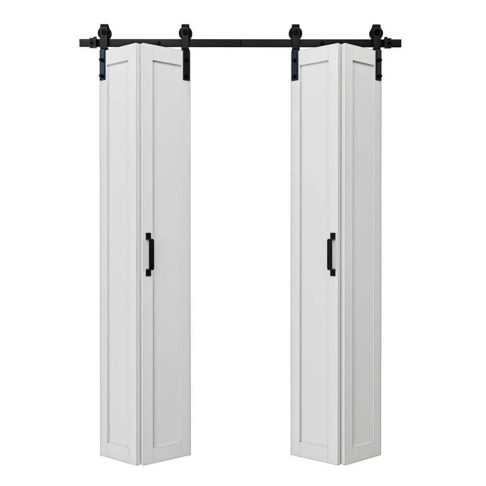 ARK DESIGN 50 in. x 84 in. Paneled 1-Lite Solid Core White Finished ...