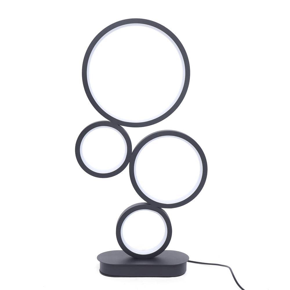 OUKANING 19.29 in. Black Modern Creative Dimmable LED Task & Reading ...