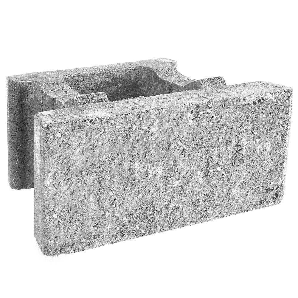 Pavestone Broadstone 18 in. x 8 in. x 12 in. Pewter Concrete Retaining ...
