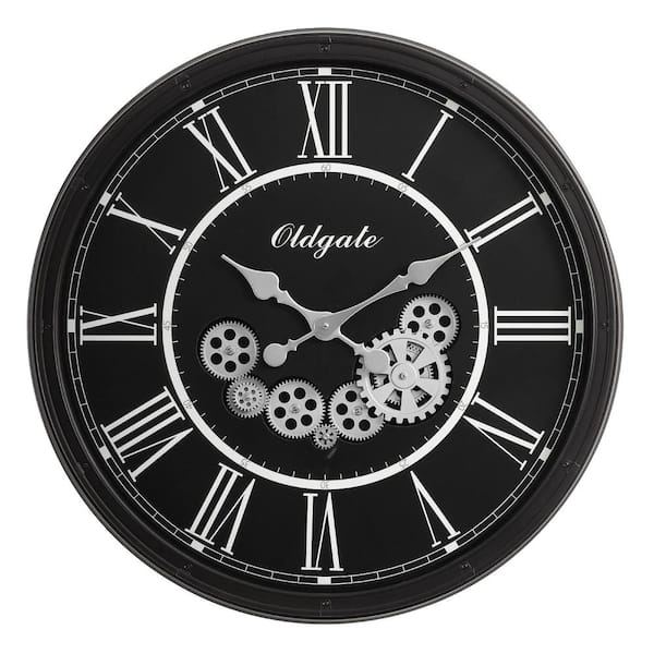 OPICUTE 30'' Black Analog Plastic Frame Non-ticking, Quartz Movement ...