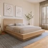 Nexera Napa Beige Oak Frame Queen Size Platform Bed with Headboard ...