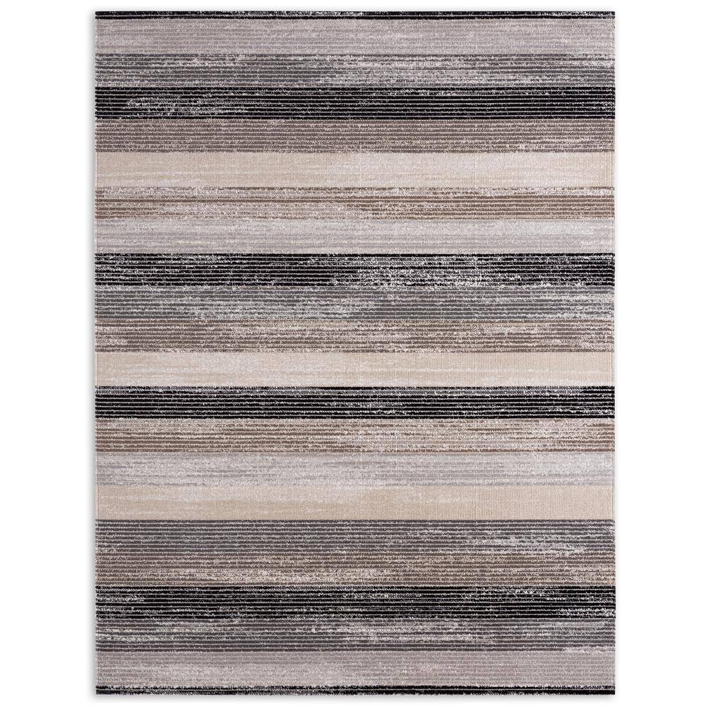 Nicole Miller Patio Sofia Estelle Gray/Mustard 8 ft. x 10 ft. Abstract ...