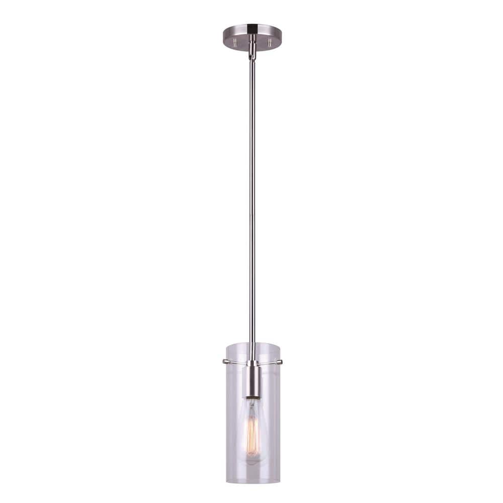 CANARM Joni 1-Light Brushed Nickel Pendant IPL759A01BN - The Home Depot