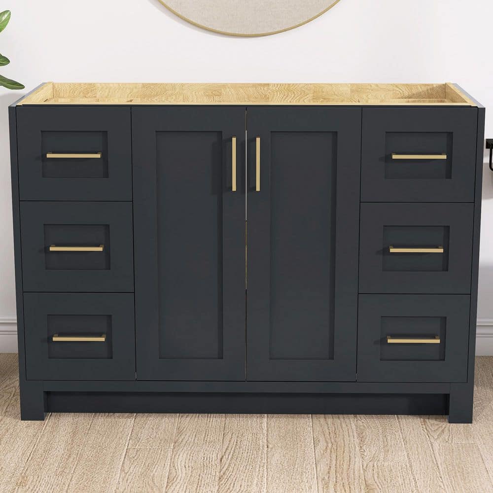 Zeafive Sob 48 in. W x 21.5 in. D x 33.5 in. H Solid Wood Single Bath ...
