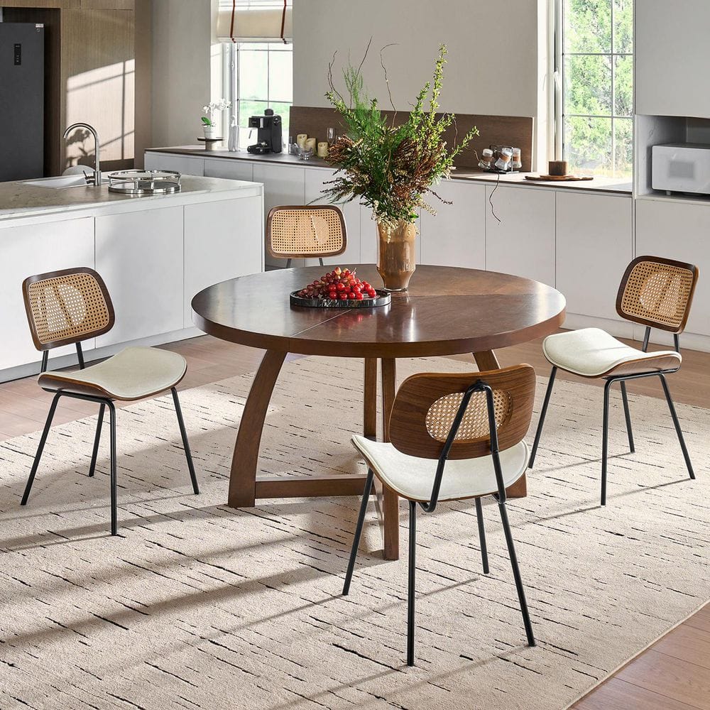 JAYDEN CREATION Brendi Ivory Mid-century Modern Dinning Chair with ...