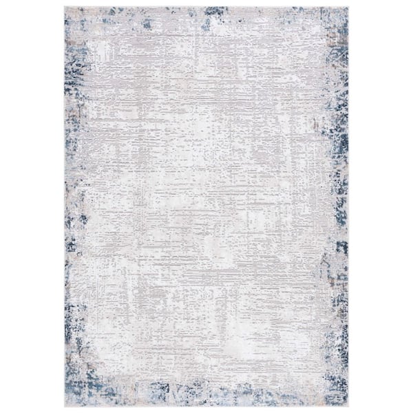 SAFAVIEH Parker 5 ft. x 8 ft. Taupe/Ivory Blue Distressed High-Low Area ...
