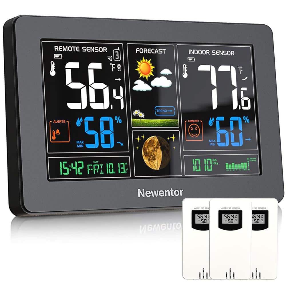 ITOPFOX LCD 7.5 in. Color Digital Wireless Indoor/Outdoor Weather ...