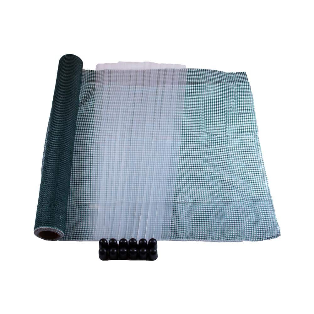 EZ PRODUCTS 4 ft. x 150 ft. Green Barrier Fence with Pocket Net ...