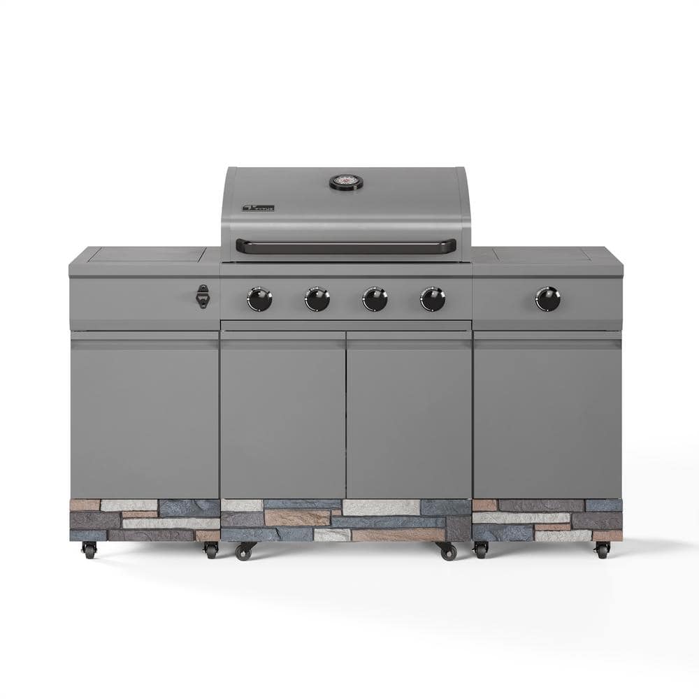 TYTUS Fresno 5-Burner LP/NG Convertible Grill in Gunmetal plus Ash ...