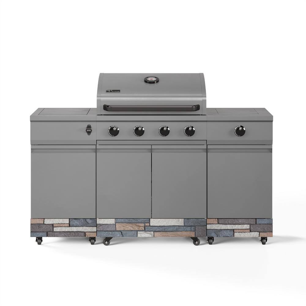 TYTUS Fresno 5-Burner LP/NG Convertible Grill in Gunmetal plus Ash ...