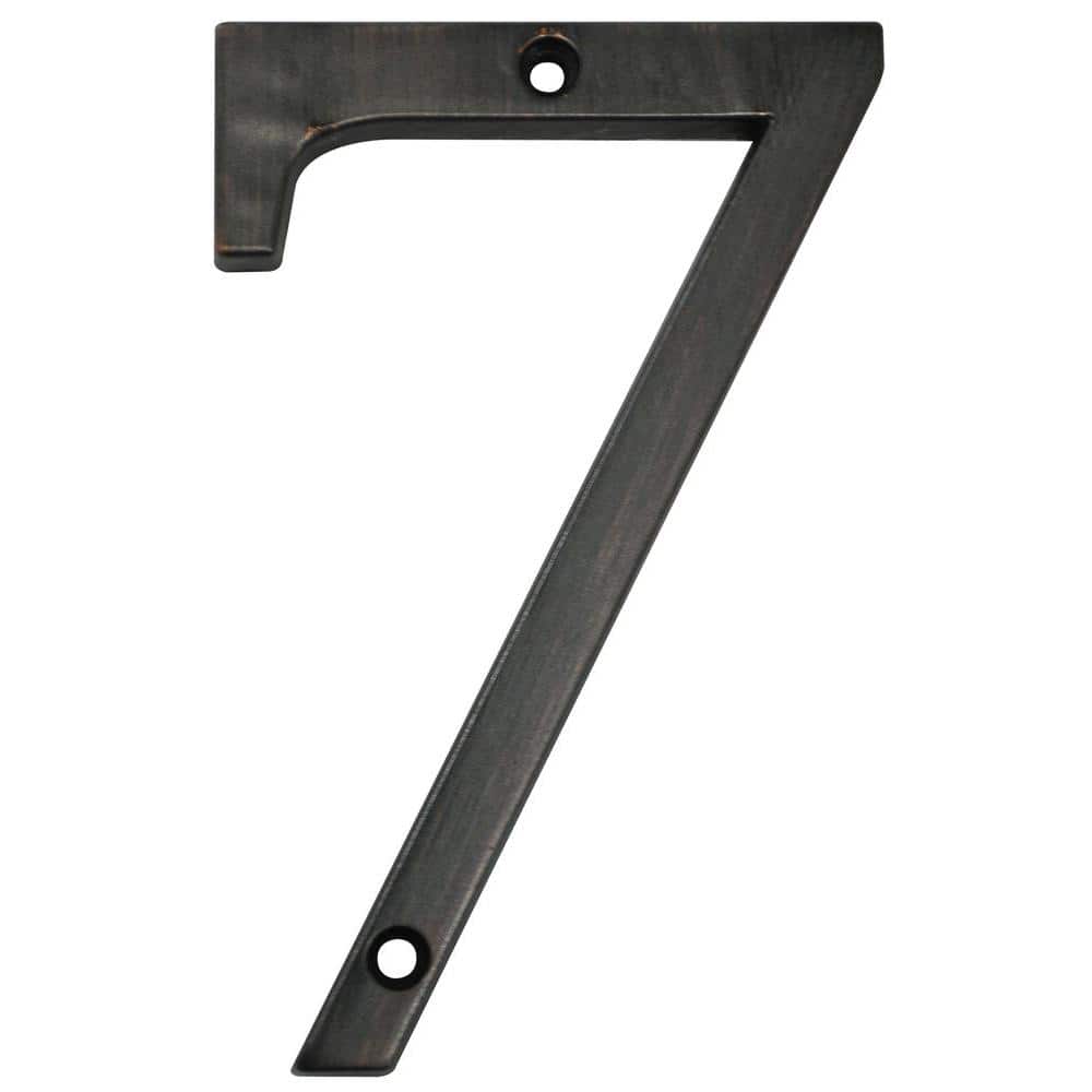 The Hillman Group 4 in. Distinctions Flush Mount Bronze Number 7 843247 ...