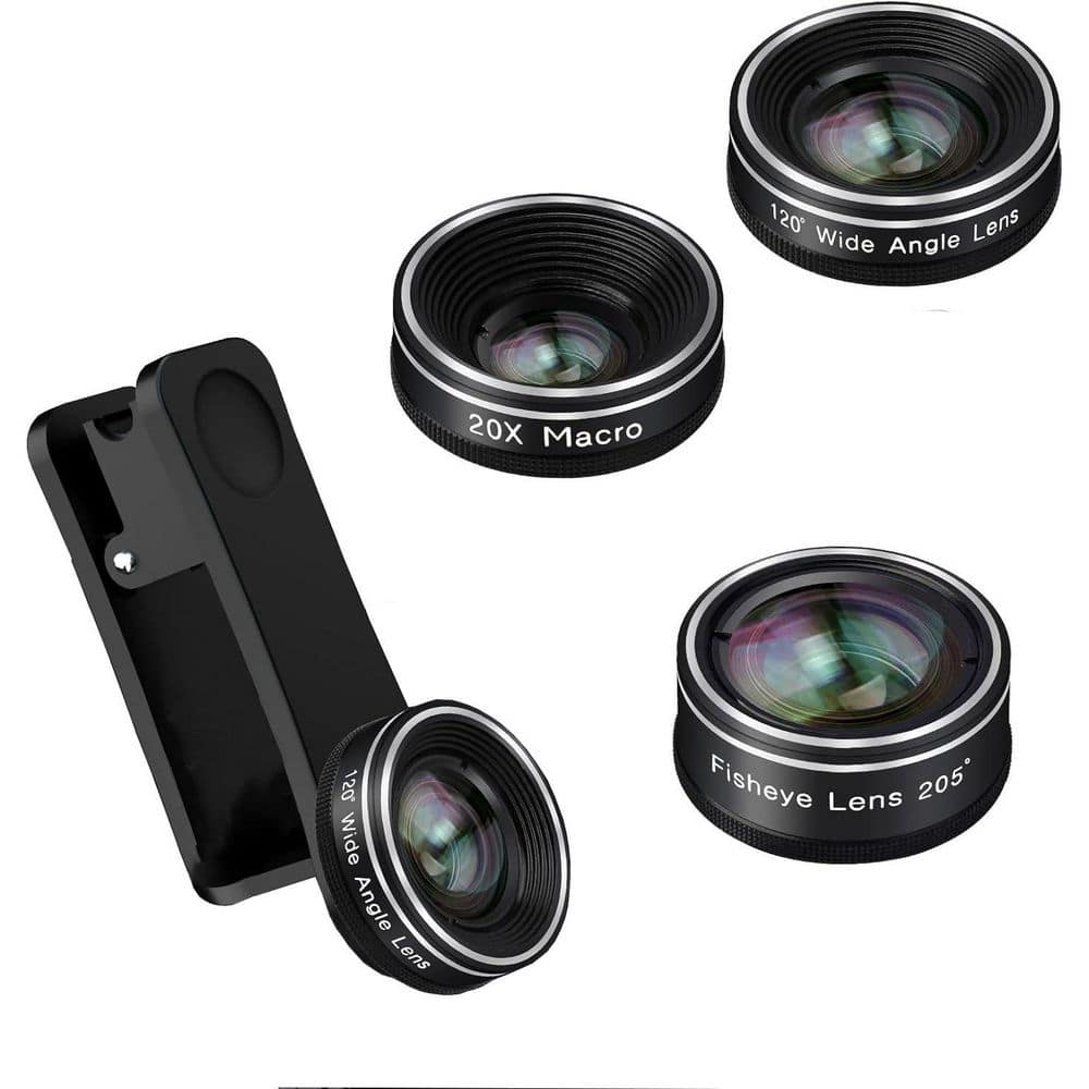 OBJLGEV 198 Fisheye Lens 120 Super Wide-Angle 20x Macro Camera Lenses Kit for iPhone Samsung ...