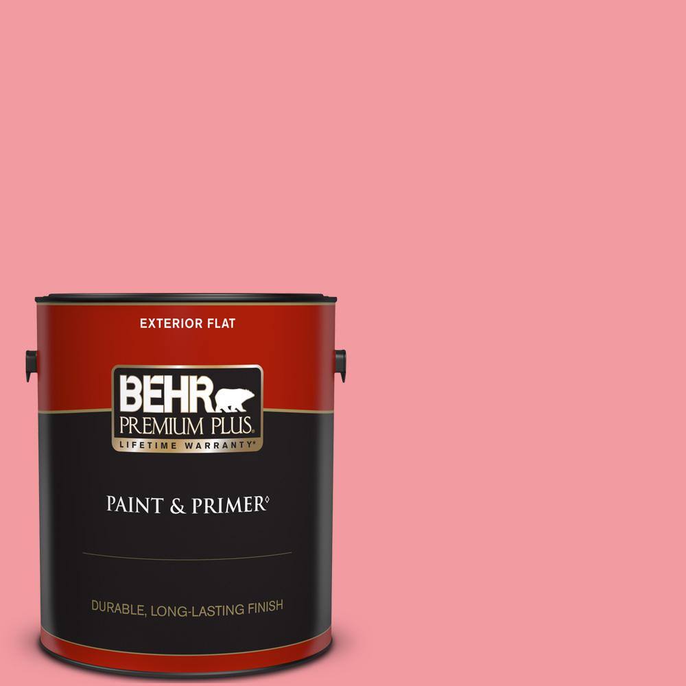 BEHR PREMIUM PLUS 1 gal. #130B-4 Primrose Garden Flat Exterior Paint ...