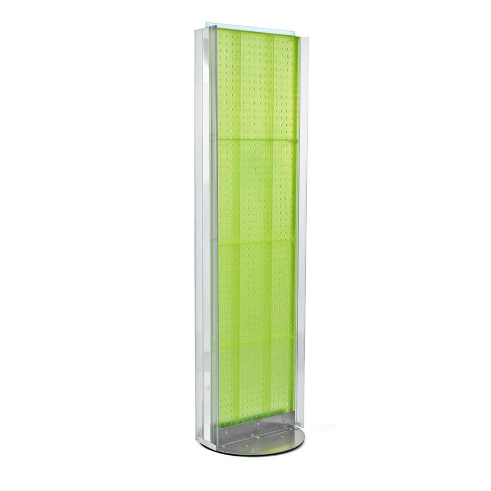 Azar Displays 60 in. H x 16 in. W Pegboard Floor Display in Green with ...