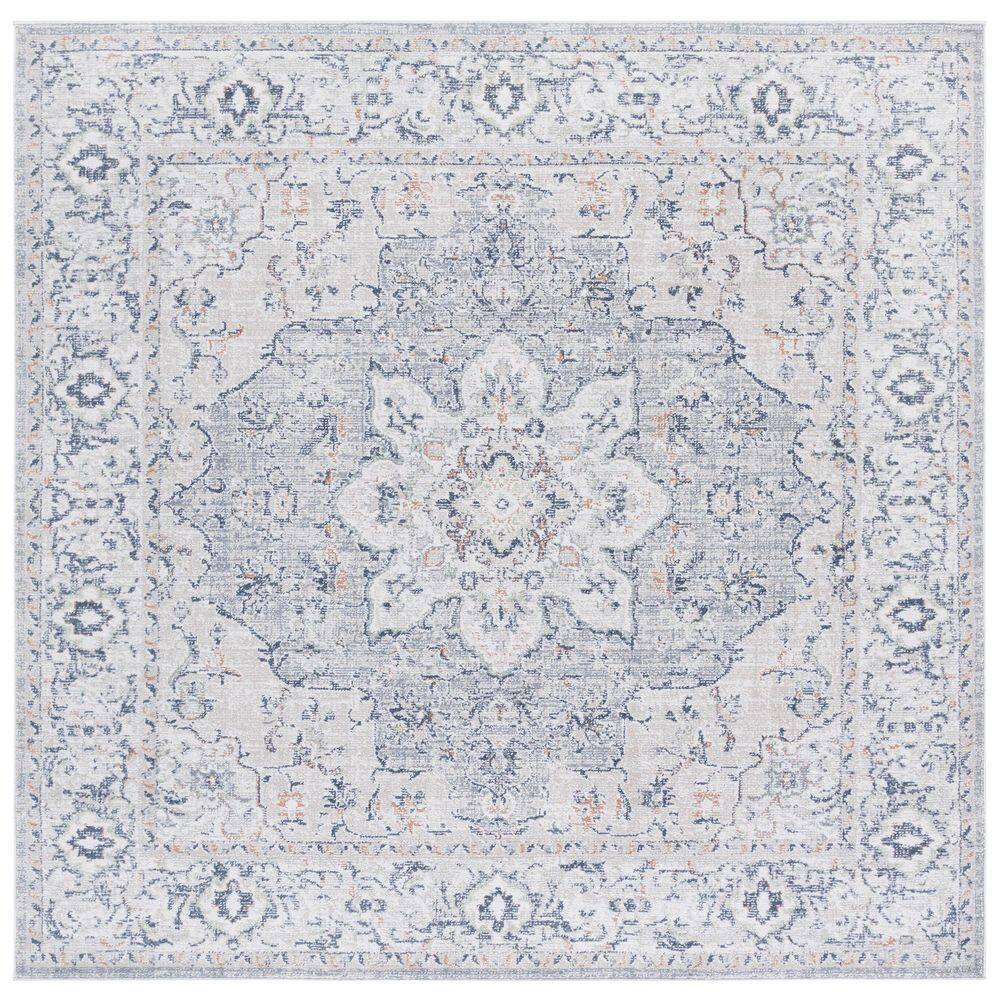 SAFAVIEH Hunter 7 ft. x 7 ft. Ivory Gray/Dark Gray/Beige Floral ...
