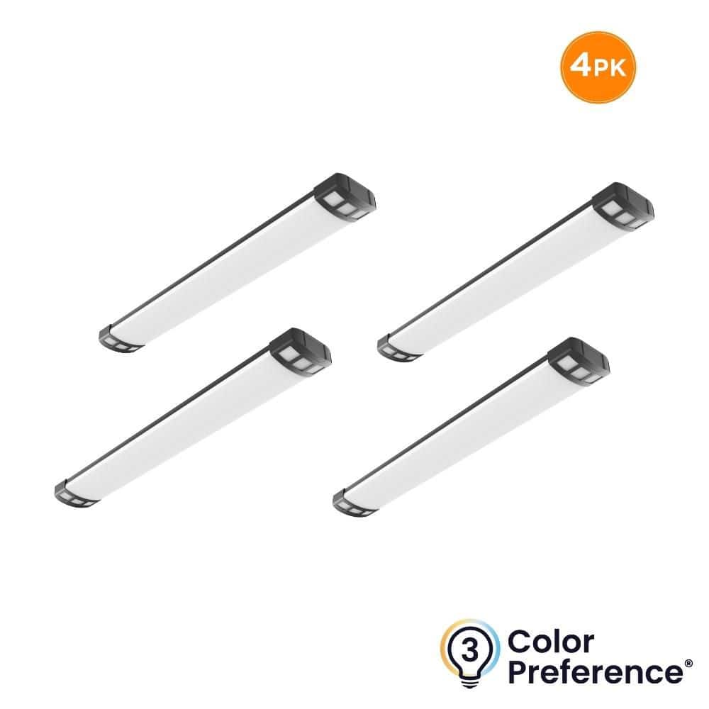 ETI LIGHTING 4-Pack NUDECO 4 ft. x 6 in. 4500 Lumens, Integrated LED ...