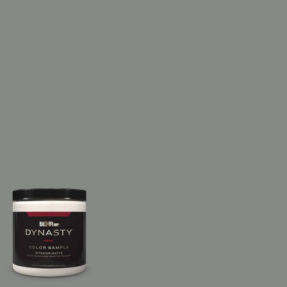 BEHR DYNASTY 8 oz. #PPU25-17 Euro Gray Matte Stain-Blocking Interior ...