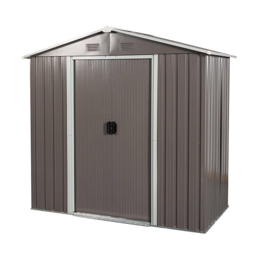 8 ft. W x 4 ft. D Outdoor Metal Shed, Waterproof Tool Shed with Foundation, Sliding Door, Air ...
