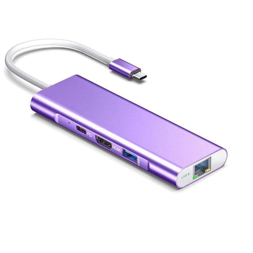 Lukyamzn USB C Ethernet HDMI Multi-Port Network Adapter Purple ...