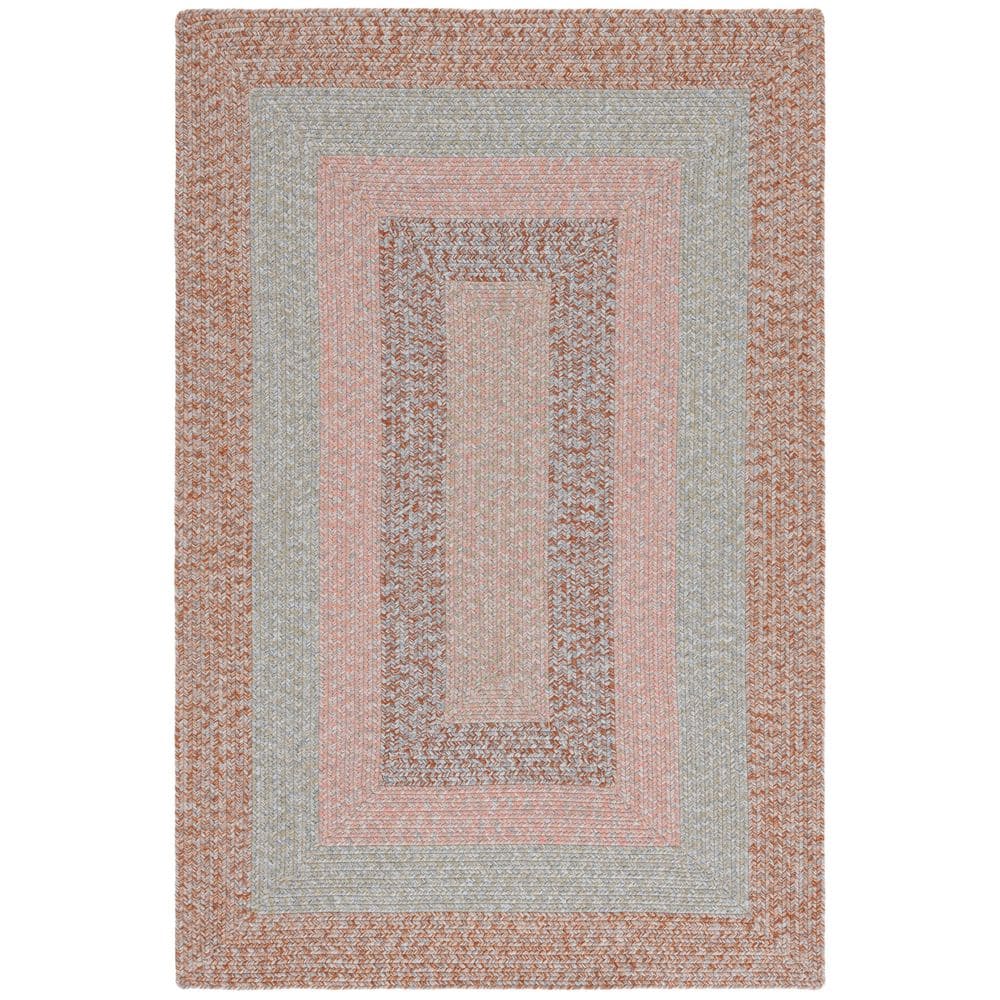 SAFAVIEH Braided Brown/Gray Pink 4 ft. x 6 ft. Machine Washable Solid ...