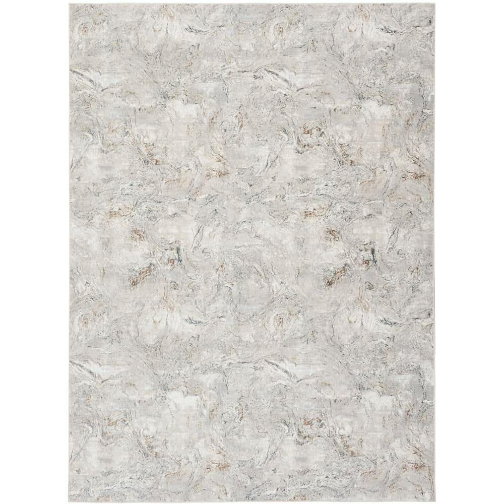 Nourison Glam Grey Multicolor 8 ft. x 10 ft. Abstract Contemporary Area ...