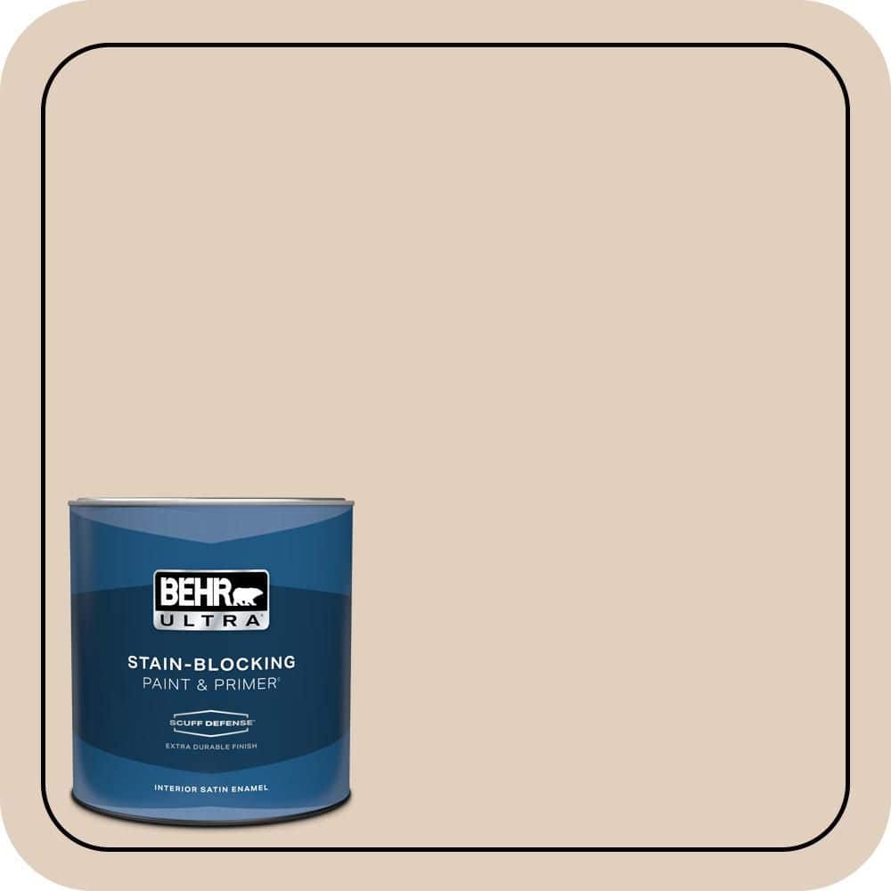 BEHR ULTRA 1 qt. #N240-2 Adobe Sand Extra Durable Satin Enamel Interior ...