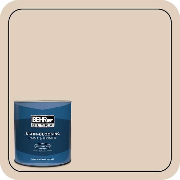 BEHR ULTRA 1 qt. #N240-2 Adobe Sand Extra Durable Satin Enamel Interior ...