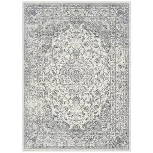 Victoria Collection Navy 5x7 Oriental Medallion Floral Polypropylene ...