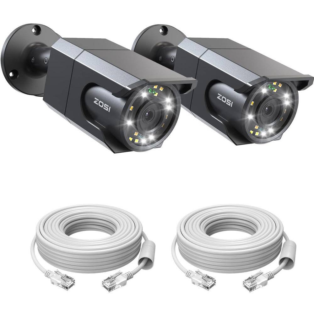 ZOSI ZG1058D 4K 8MP PoE Wired Add-on Black Outdoor Home Security IP ...