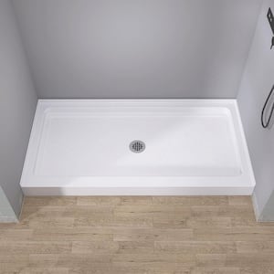 NTQ 60 in. x 32 in. Acrylic Single Threshold Alcove Floor Rectangular ...