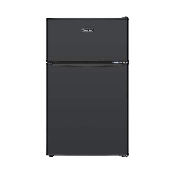 Magic Chef 3.1 cu. ft. 2-Door Mini Refrigerator in Black with Freezer ...