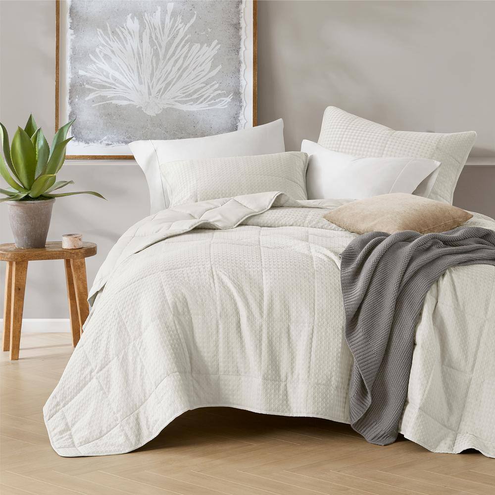 Reviews for 510 Design Mina 3-Piece White Waffle Weave Textured ...