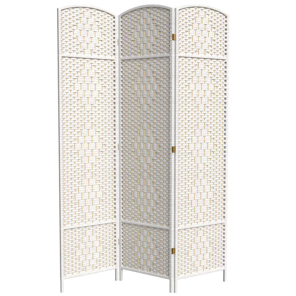 RED LANTERN 7 ft. White 3-Panel Room Divider FB-7OPDM-WHT-3P - The Home ...