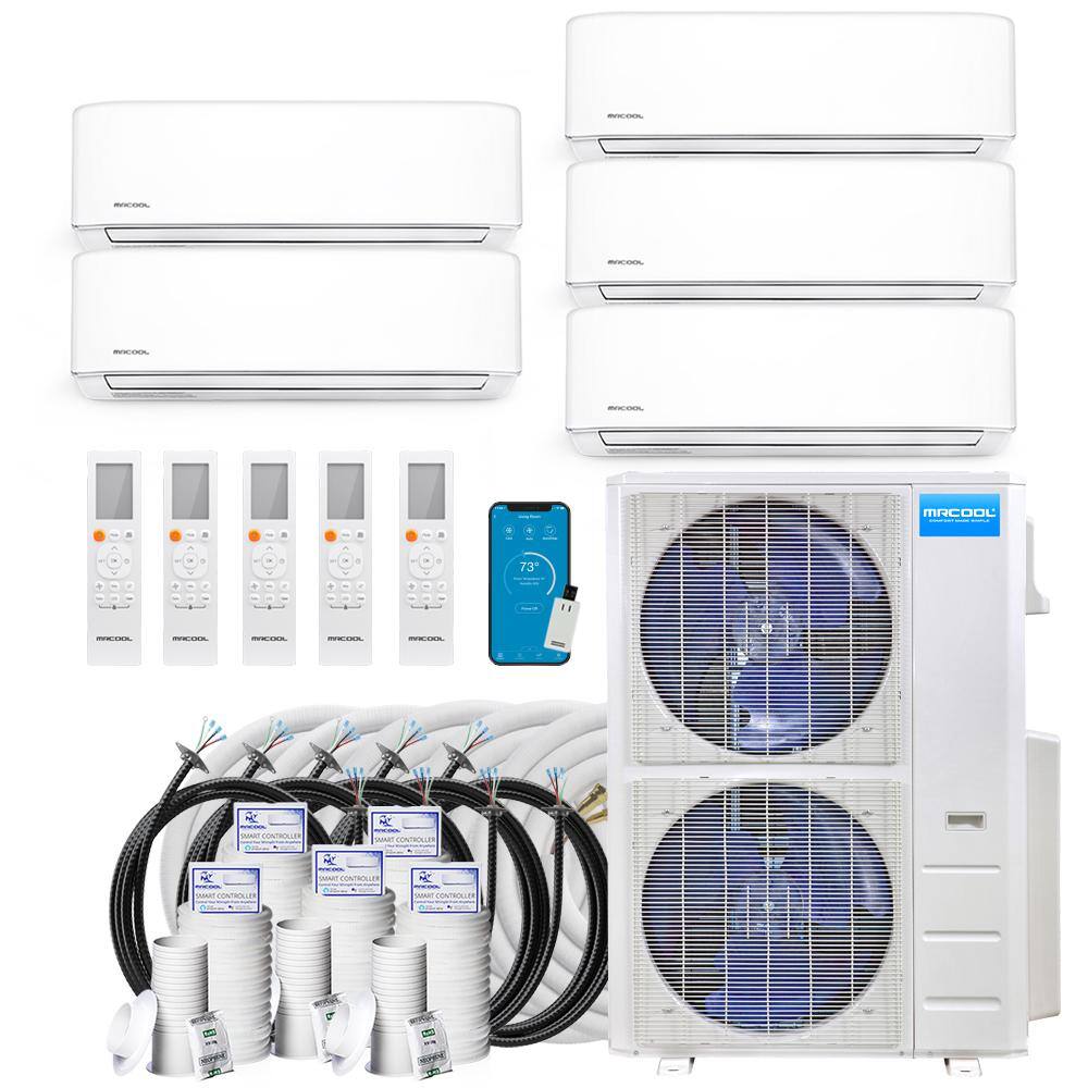Mrcool Diy 48 000 Btu 4 Ton 5 Zone 20 5 Seer Ductless Mini Split Ac And