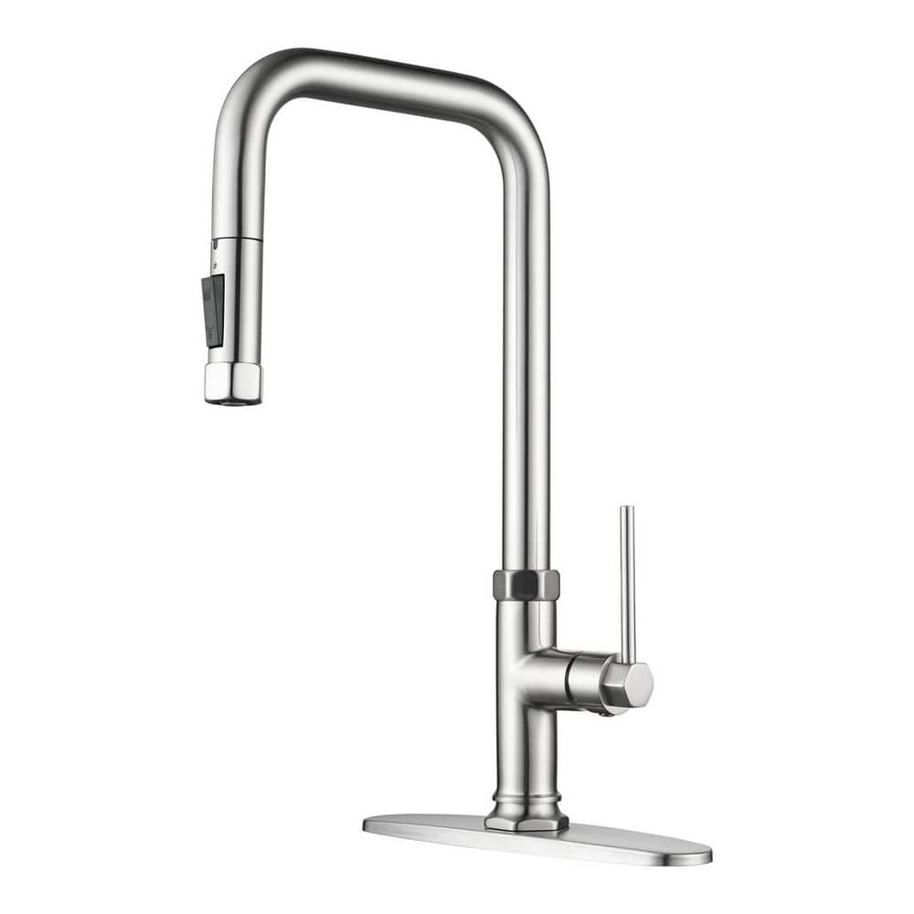 VEVETTA Single Handle Pull Down Sprayer Kitchen Faucet with 2-Mode ...