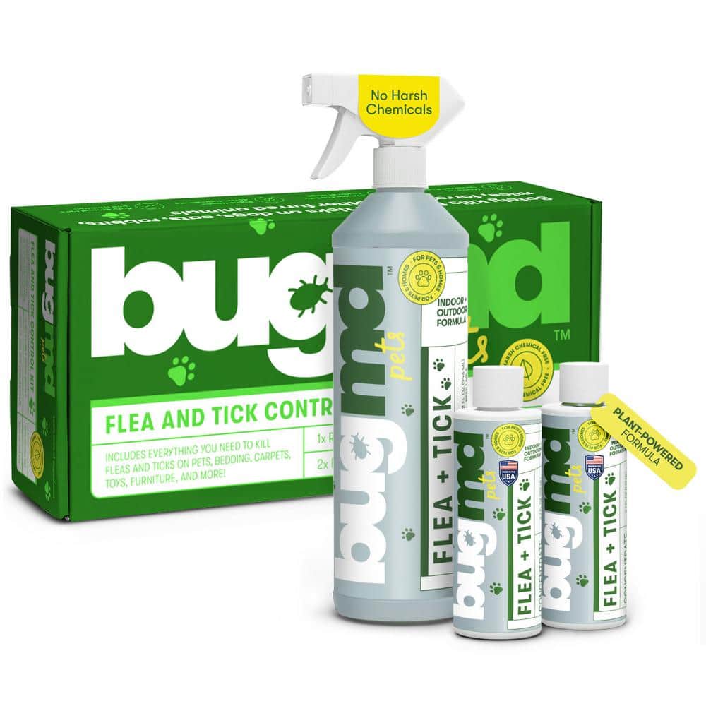 BUGMD Flea & Tick Starter Kit, 3.7 oz. Concentrated Indoor/Outdoor Flea ...