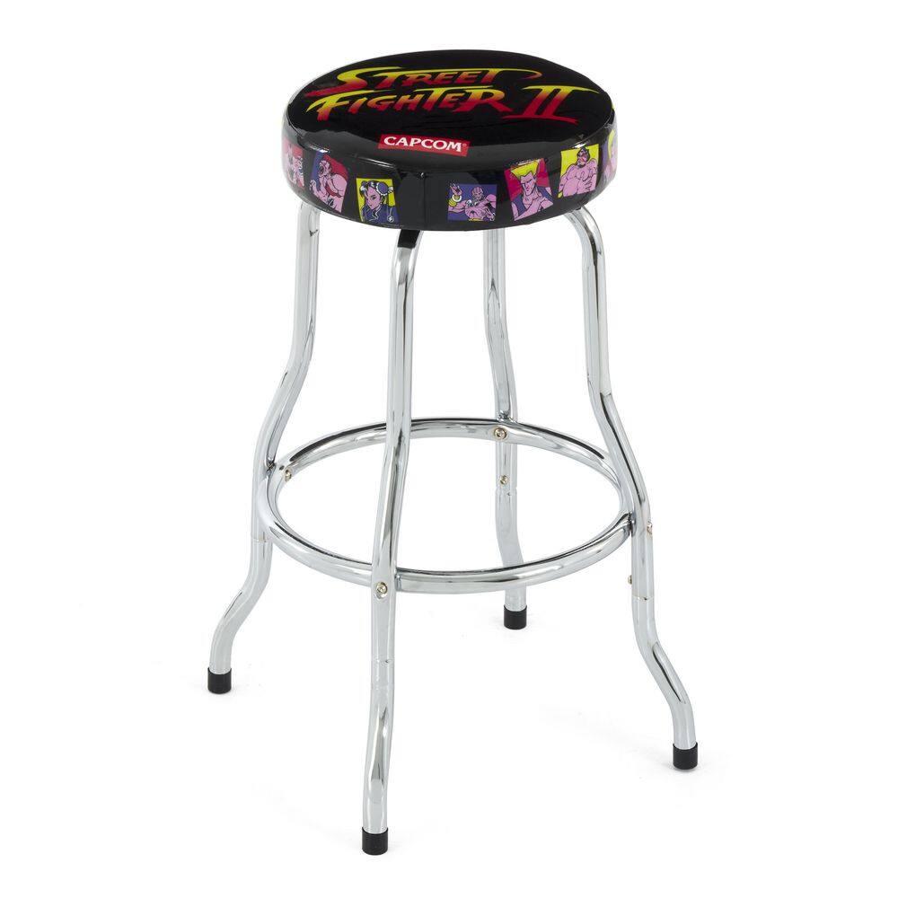 ARCADE1UP Street Fighter II Black Adjustable Height Steel Padded Arcade ...