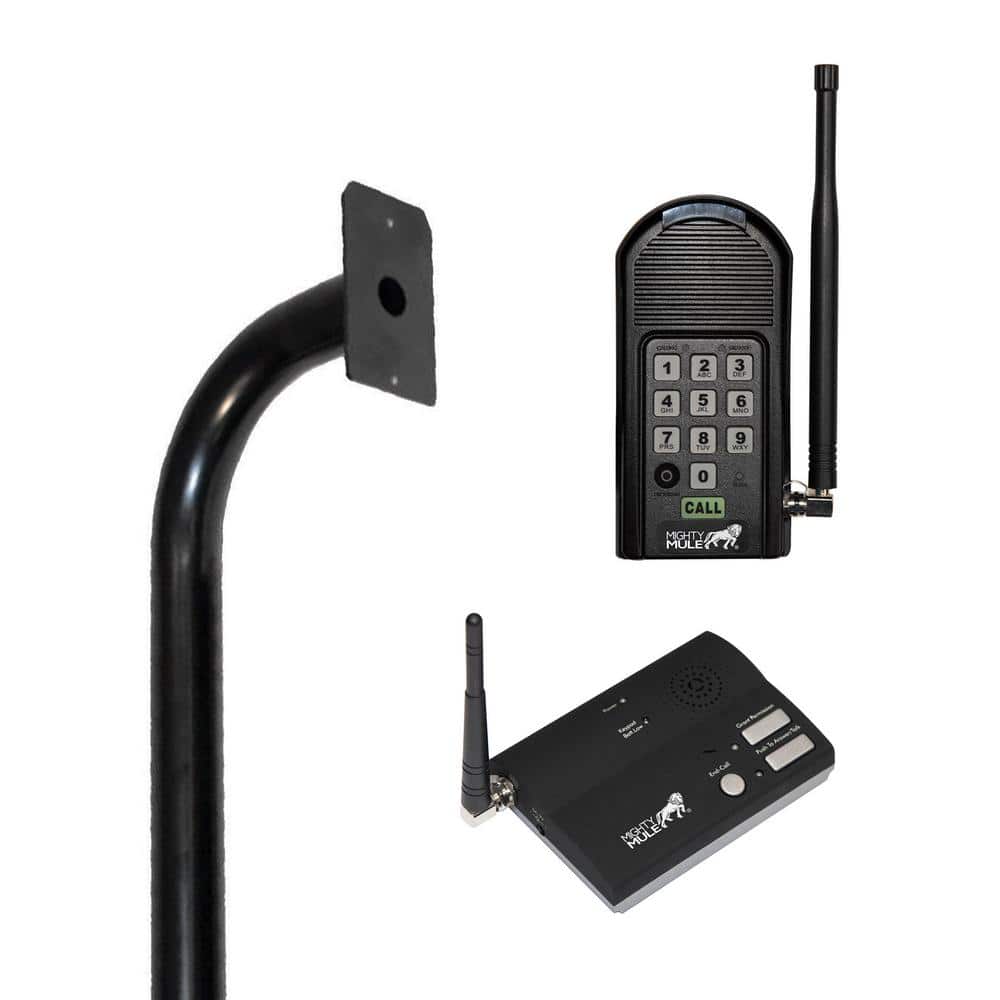 Mighty Mule 45 in. Tall Mounting Post with Wireless Intercom Keypad for ...
