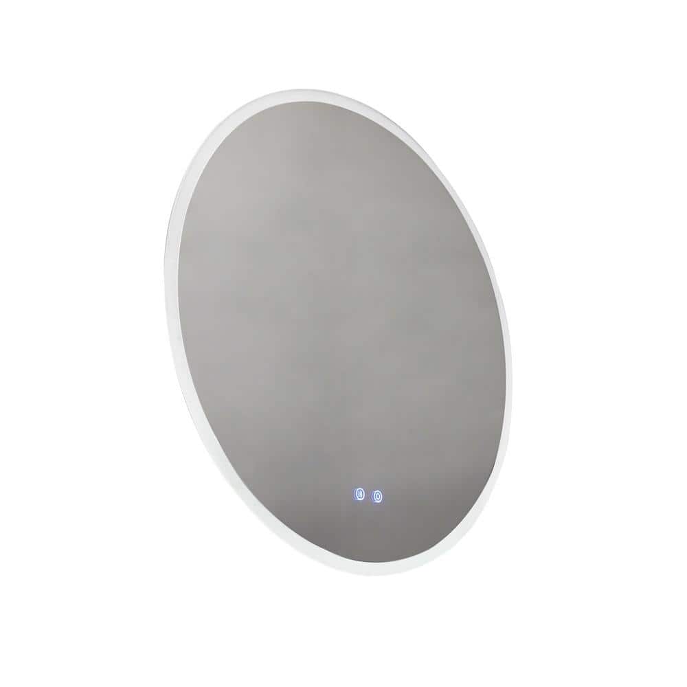 JimsMaison 32 in. W x 32 in. H Round Frameless Anti-Fog Wall Mounted ...