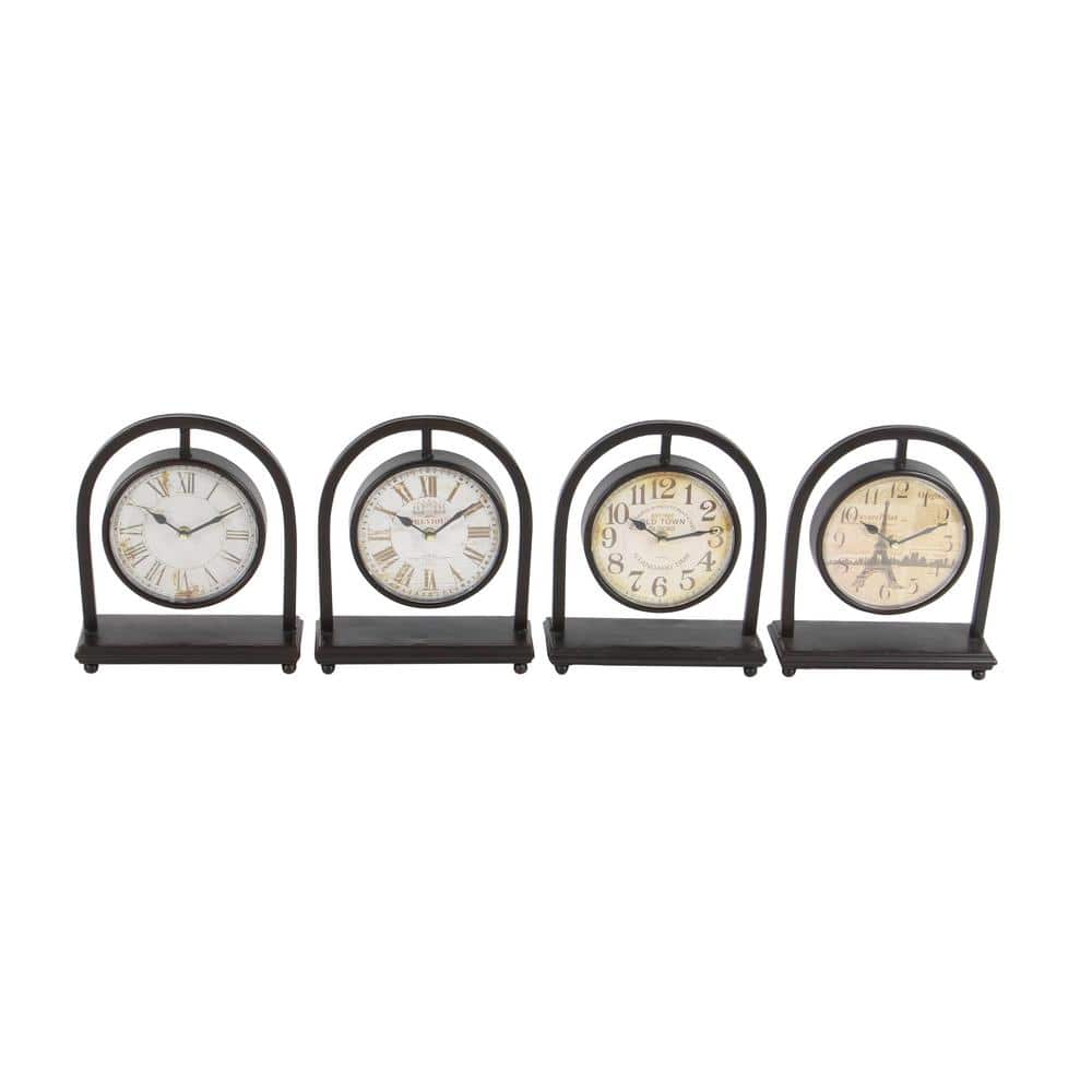 Litton Lane Black Vintage Vintage Clock, Set of 4 11 in.H, 9 in.W 92202 ...