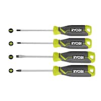 RYOBI Screwdriver Set with Cushion Grip Handles 4-Piece