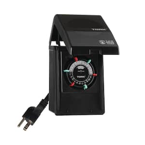 GE 15 Amp Plug-In Dual-Outlet Light-Sensing Timer 15112 - The Home Depot