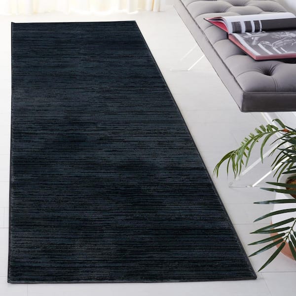 SAFAVIEH Vision 2 ft. x 6 ft. Black Solid Color Runner Rug VSN606Z-26 ...