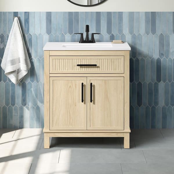 Glacier Bay Riley 30 in. Single Sink Freestanding Light Birch Bath ...