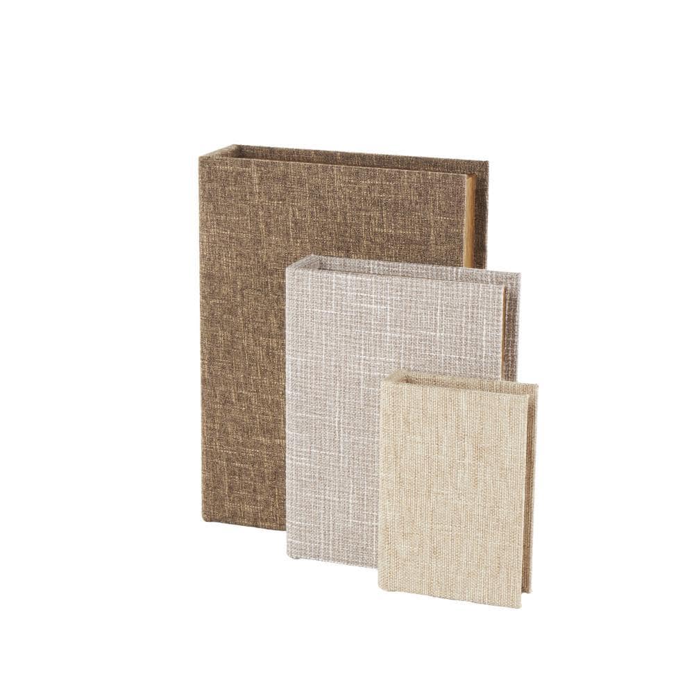 Litton Lane 3 in., 2 in., and 1.5 in. Rectangle Wooden Faux Storage ...